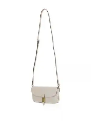 Pinko Medium Saddle Flat Leather Shoulder Bag - Neutrals