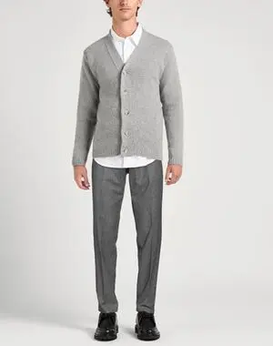 LARDINI Charcoal Wool & Cashmere Houndstooth Tapered Leg Pants