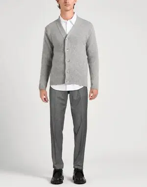LARDINI Charcoal Wool & Cashmere Houndstooth Tapered Leg Pants
