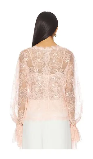 LoveShackFancy Kath Lace Blouse - Pink