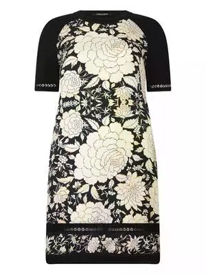 Roberto Cavalli Floral Print Mini Dress - Black