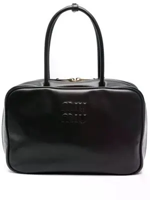 Miu Miu Logo-embossed Leather Shoulder Bag