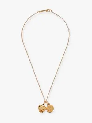 Dolce & Gabbana Monogram, Logo, And Heart Charm Necklace - Gold