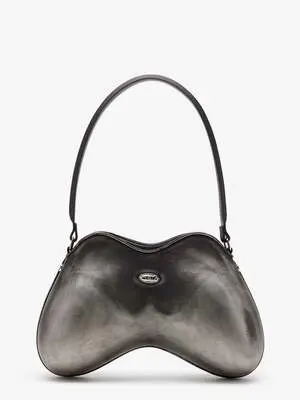 Diesel Doubled Shoulder Pu Shoulder Bag - Grey