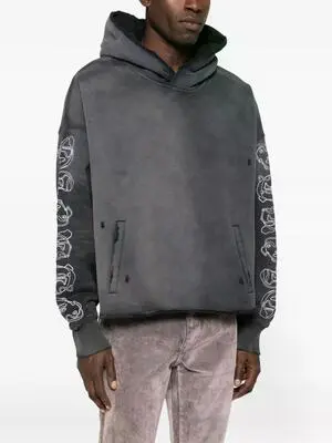 PURPLE BRAND Sleeve-graphic Distressed Hoodie