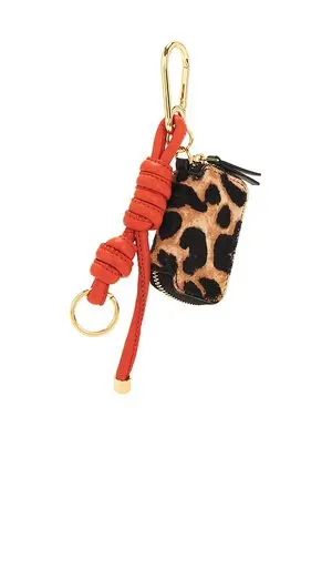 Veronica Beard Leopard Zip Pouch Bag Charm