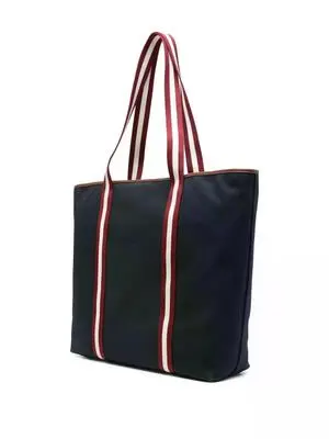 Bally Striped Panel Tote Bag - Blue