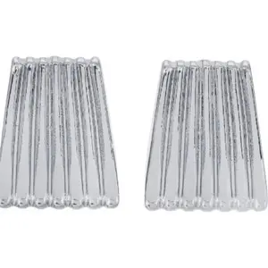 HEAVEN MAYHEM Ribbed Rectangle Earrings Silver