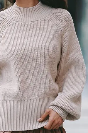 Varley Marta High-neck Ribbed Sweater