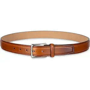 Cole Haan Burnished Edge Leather Belt - Britsh Tan