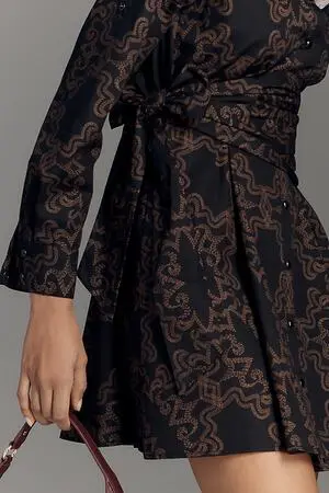 HUTCH Anja Long-sleeve Mini Shirt Dress