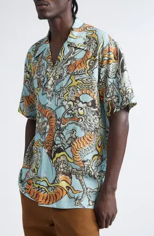 ENDLESS JOY Tiga Naga Print Camp Shirt
