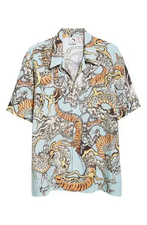 ENDLESS JOY Tiga Naga Print Camp Shirt