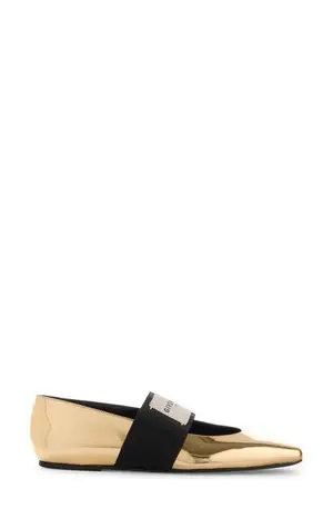 Givenchy Sliced Square Toe Mary Jane Flat - Golden