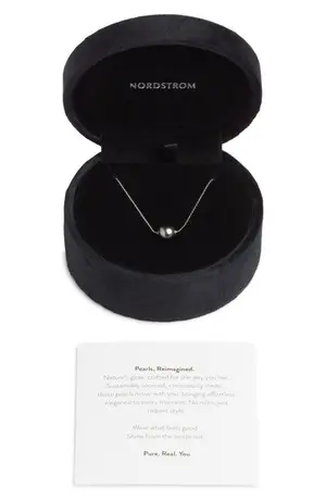 Nordstrom Tahitian Pearl 14k White Gold Necklace