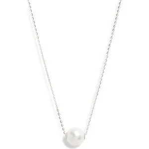 Nordstrom Akoya Pearl Chain Necklace - White- 14k White Gold