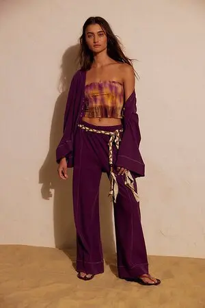 Free People Strada Pant Set Potent Purple