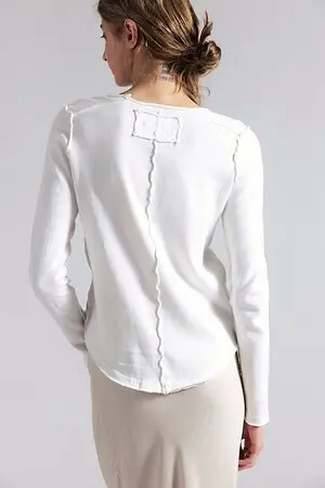 Free People Heather Long Sleeve Top - Clean Ivory