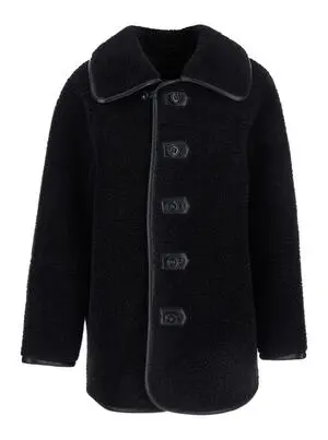 LOW CLASSIC Reversible Faux Fur Jacket - Black