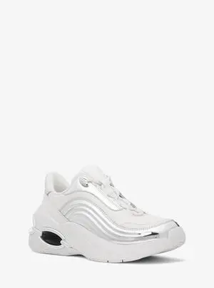 Michael Kors Toni Mixed-media Trainer - Silver