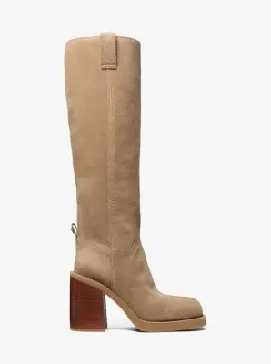 Michael Kors Houston Suede Block Heel Boots