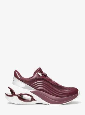 Michael Kors Toni Mixed-media Trainer - Red