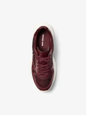 Michael Kors Arla Embellished Leather Trainer