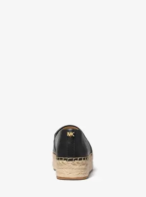 Michael Kors Lynn Leather Platform Espadrille - Black