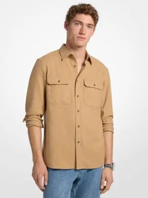 Michael Kors Cotton Flannel Shirt - Brown
