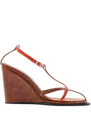 Sunnei Leather Wedge Heel Sandals