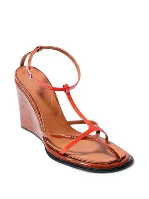 Sunnei Leather Wedge Heel Sandals