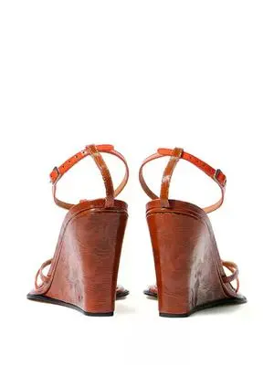 Sunnei Leather Wedge Heel Sandals