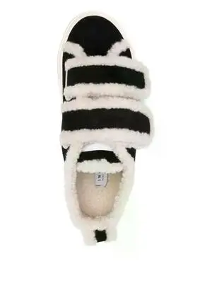 Inuikii Shearling Trim Strap Sneakers