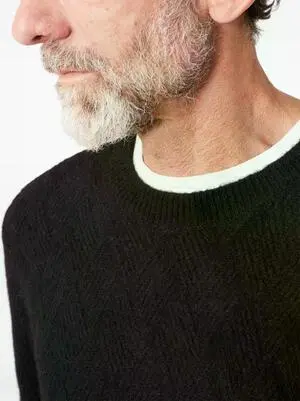Officine Générale Herringbone Wool & Lamb Fur Sweater