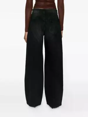 AREA Crystal-embellished Wide Leg Jeans