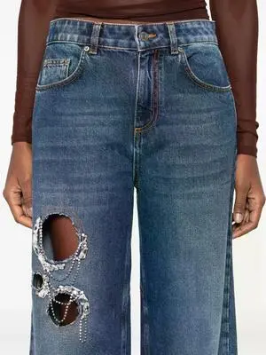 AREA Crystal-embellished Jeans