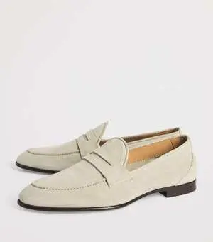 Isaia Suede Penny Loafers