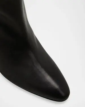 Manolo Blahnik Calasso Napa Leather Mid Booties - Black