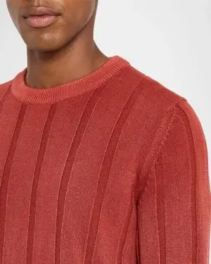 Kiton Ribbed Cashmere Crewneck Sweater - Red