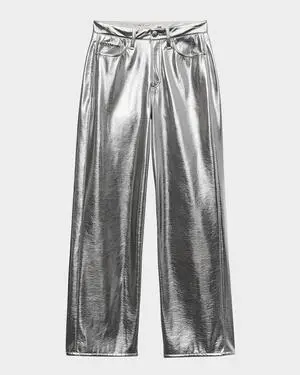 Rag & Bone Logan Metallic Faux-leather Jeans - Silver
