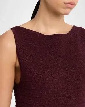 Retrofete Audrina Metallic Knit Mini Dress - Maroon