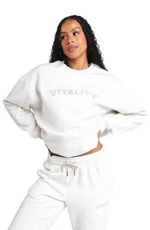 VITALITY Cozy Uni Crew - Oat Marl (varsity)