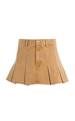 RÙADH The Kenna Pleated Mini Skirt - Khaki