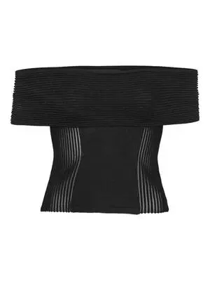 ROTATE BY BIRGER CHRISTENSEN Knitted Off-shoulder Top