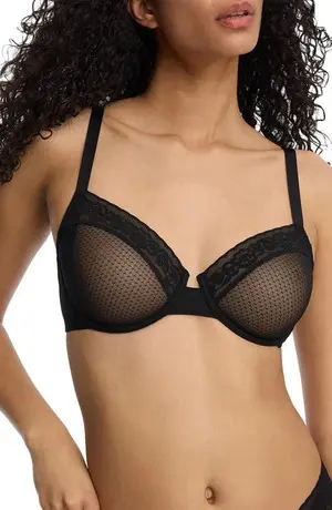 SKARLETT BLUE Lace Balconette Underwire Bra - Black