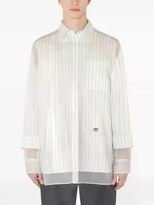 JEAN PAUL GAULTIER Striped Sheer-panel Shirt