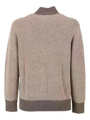 BALLANTYNE Ribbed Wool Cardigan - Brown