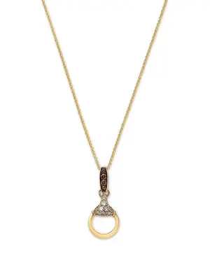 Bloomingdale'S Diamond And 14k Yellow Circle Pendant Necklace - Gold
