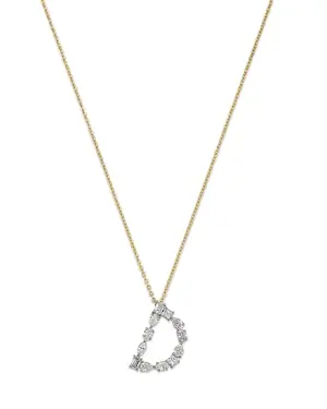 Bloomingdale'S Luxe Collection Lab Grown Diamond Initial Pendant Necklace - D