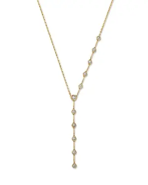 Bloomingdale'S Diamond Bezel Lariat Necklace 0.25 Tcw - Yellow Gold